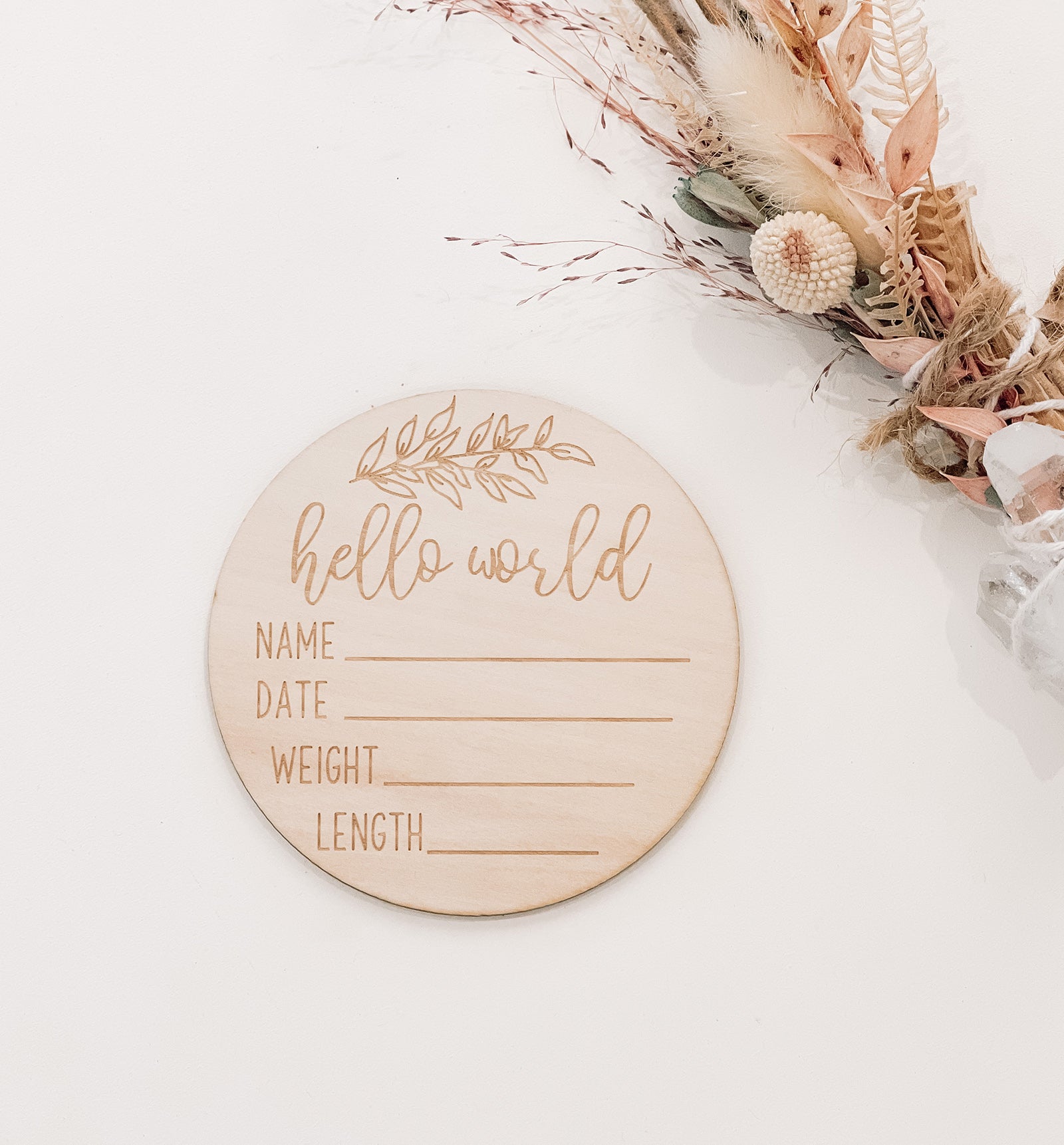 Wooden Announcement Disc Plaque | Eco -Friendly baby shower gift – Bam ...